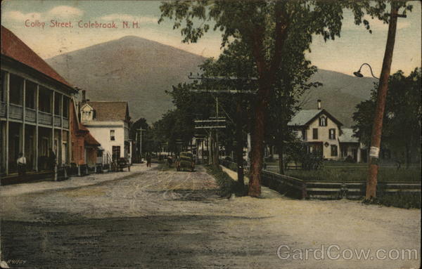 Colby Street Colebrook, NH Postcard