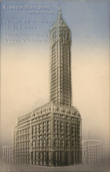 Singer Building New York City, NY Postcard