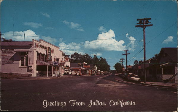 Street Scene Julian, CA Postcard