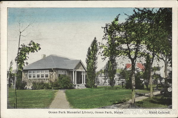 Ocean Park Memorial Library Maine Postcard
