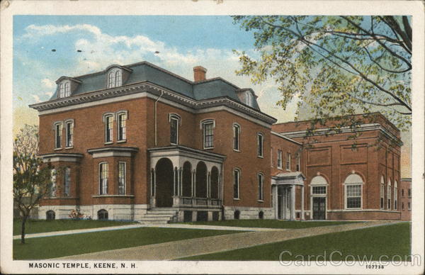 Masonic Temple Keene, NH Postcard