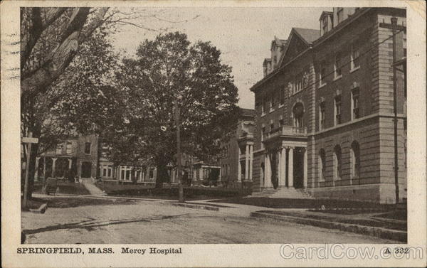 Mercy Hospital Springfield, MA Postcard