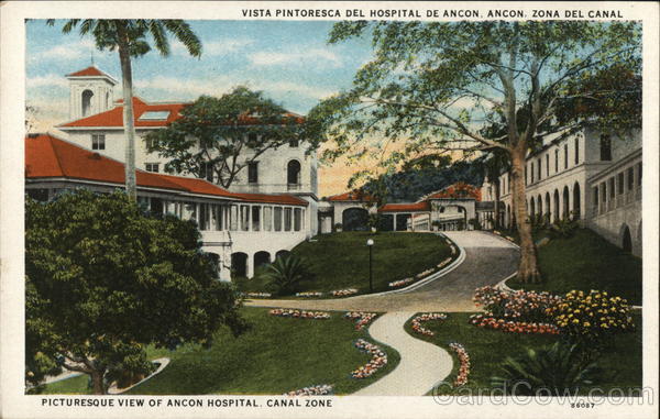Picturesque View of Ancon Hospital Panama Postcard