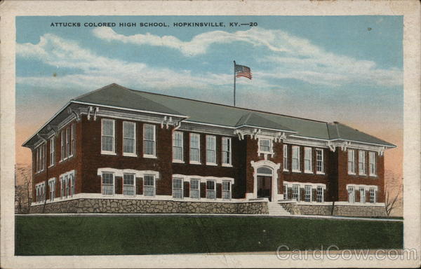 Attucks Colored High School Hopkinsville, KY Postcard