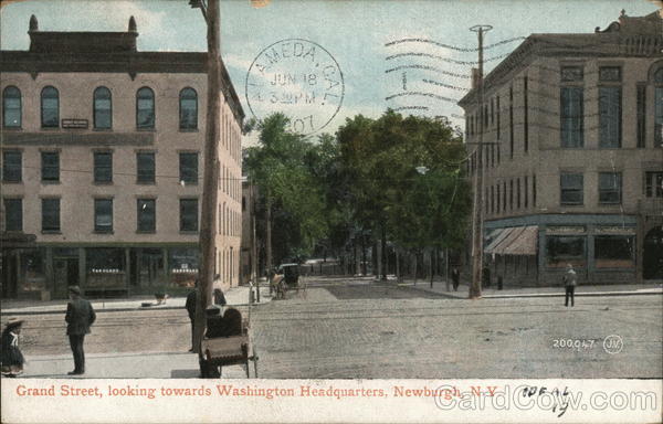 Grand Street, Looking Towards Washington Headquarters Newburgh, NY Postcard