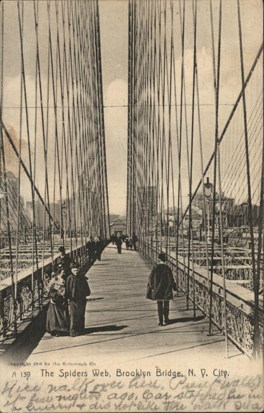 The Spiders Web, Brooklyn Bridge New York City, NY Postcard