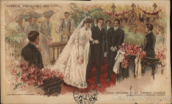 Noon Wedding at St. Thomas' Church New York City, NY Postcard