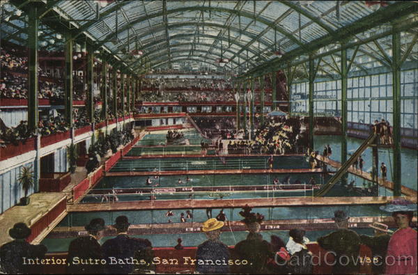 Interior, Sturo Baths San Francisco, CA Postcard