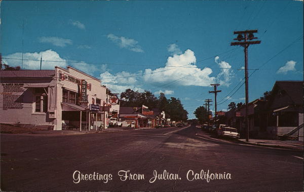 Street Scene Julian, CA Postcard