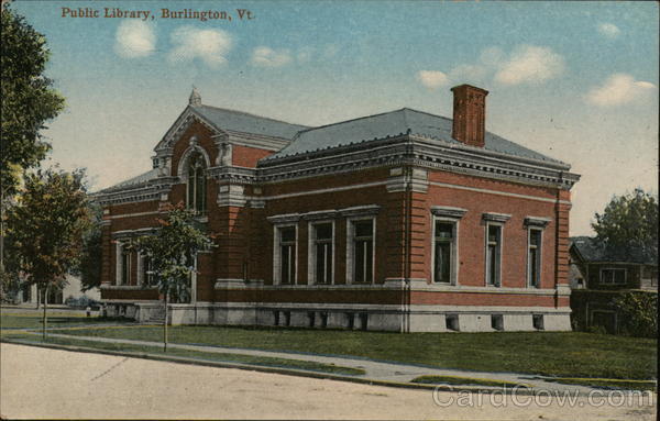 Public Library Burlington, VT Postcard