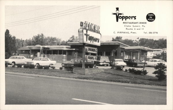 Toppers Restaurant - Diner Clarks Summit, PA Postcard