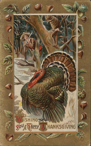 Wishing you a happy Thanksgiving Turkeys Postcard