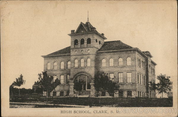 High School Clark, SD Postcard
