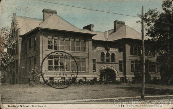 Garfield School Danville, IL Postcard