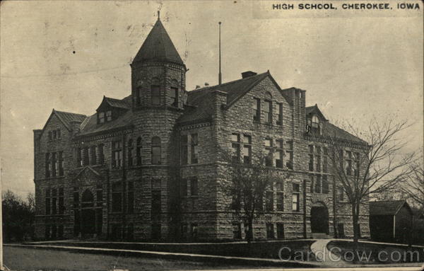 High School Cherokee, IA Postcard