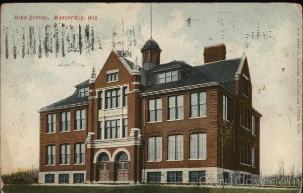 High School Marshfield, WI Postcard High School Marshfield, WI Postcard