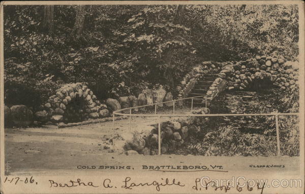 Cold Spring Brattleboro, VT Postcard