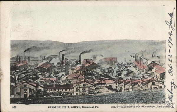 Carnegie Steel Works Homestead, PA Postcard