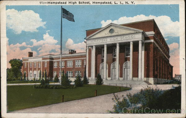Hempstead High School on Long Island New York Postcard