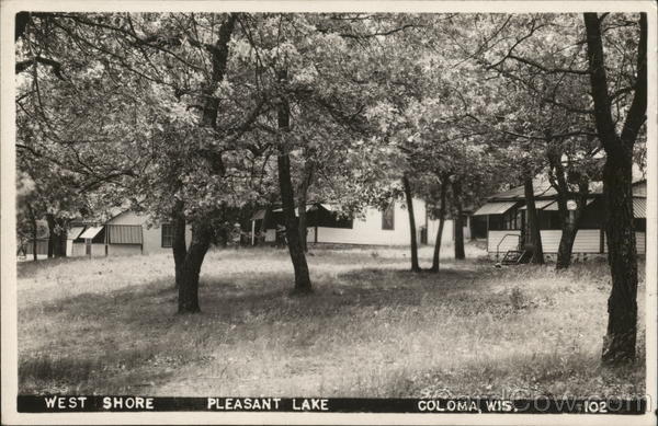West Shore, Pleasant Lake Coloma, WI Postcard