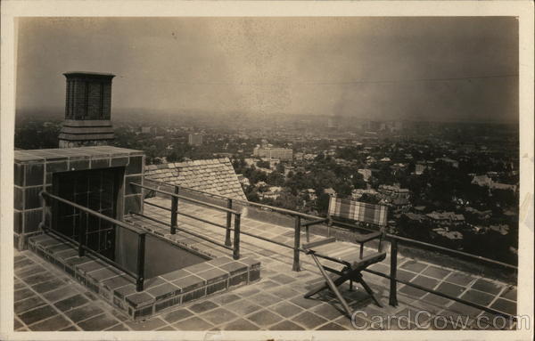 View of City from Rooftop Terrace Buildings Postcard
