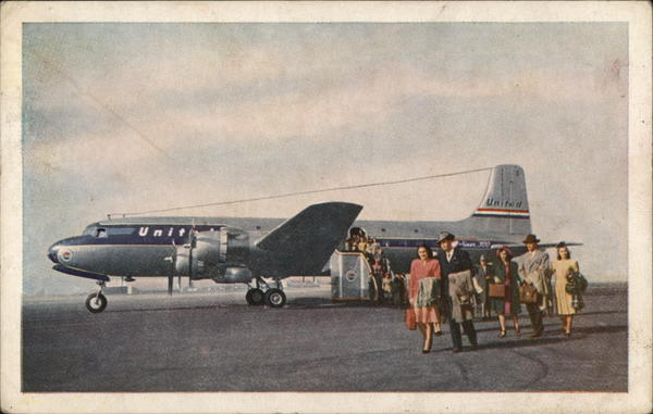 United DC-6 Mainliner 300 Aircraft Postcard