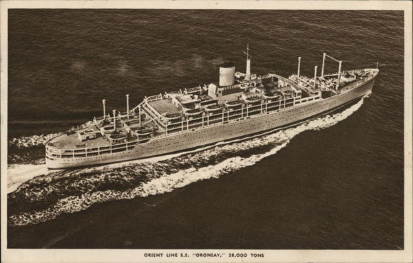 Orient Line S.S. "Oronsay" Cruise Ships Postcard