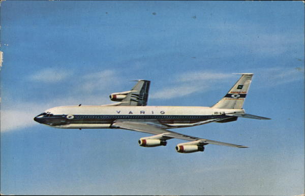 Varig Airlines Boeing 707 Aircraft Postcard