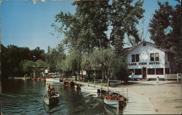 Lakeview Hotel Lake James, IN Postcard