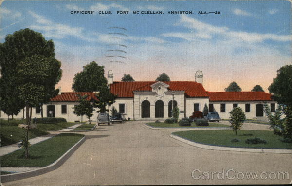 Officers' Club, Fort McClellan Anniston, AL Postcard