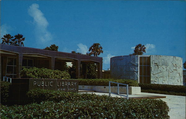 Public Library Miami Beach, FL Postcard