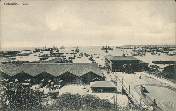 Colombo, Harbour Ceylon Southeast Asia Postcard