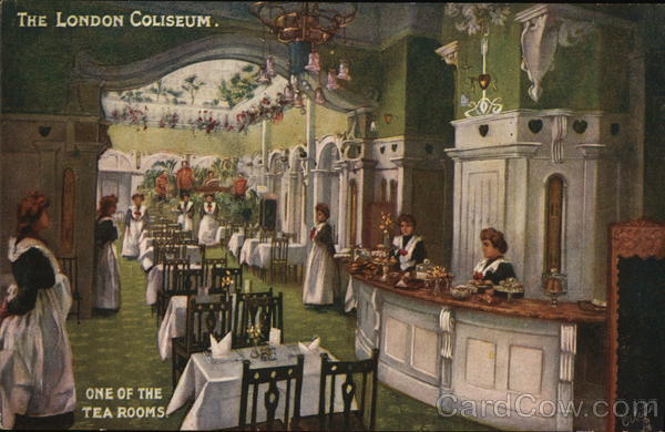 The London Coliseum, One of the Tea Rooms England Postcard