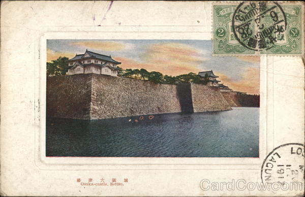 Osaka Castle - Settsu Japan Postcard