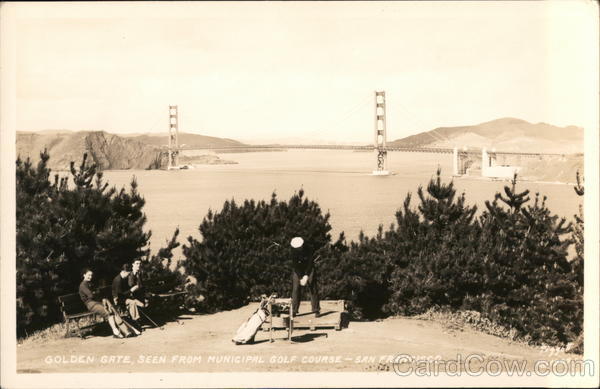 Golden Gate, Seen from Municipal Golf Course San Francisco, CA Postcard