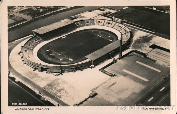 Amsterdam Stadion The Netherlands K. L. M. Foto Postcard