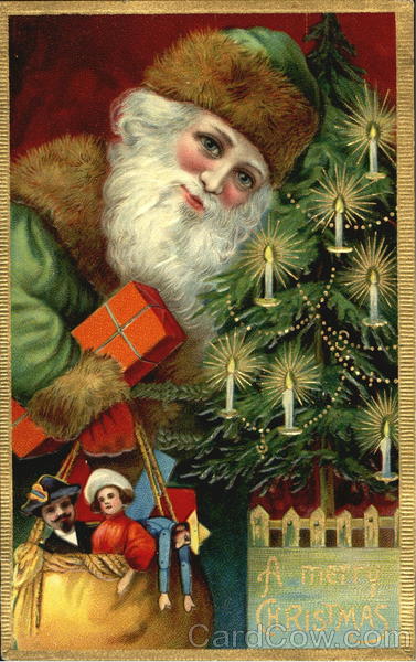 Santa with Green Robe Santa Claus