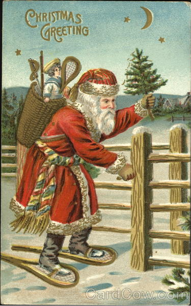 Santa on Snowshoes Santa Claus