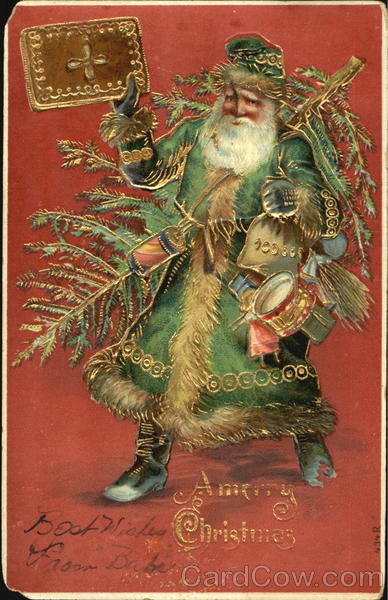 Santa with Green Robe Santa Claus