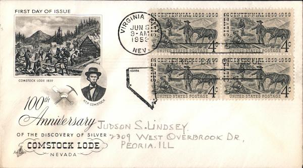 100th Anniversary of the Discovery of Silver - Comstock Lode Nevada ...