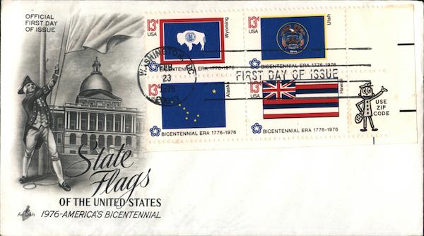 State Flags of the United States - 1976 America's Bicentennial Block of ...