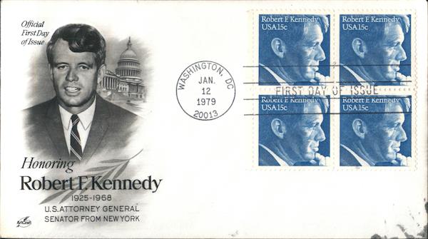 Honoring Robert F. Kennedy 1925-1968 Block of Stamps First Day Covers ...
