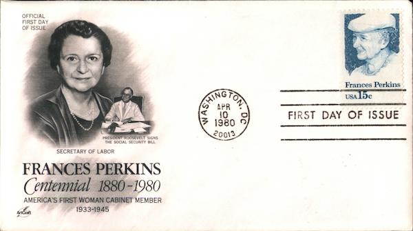 Frances Perkins Centennial 1880-1980 First Day Cover