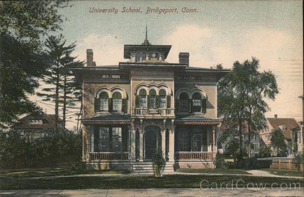 University School Bridgeport, CT Postcard