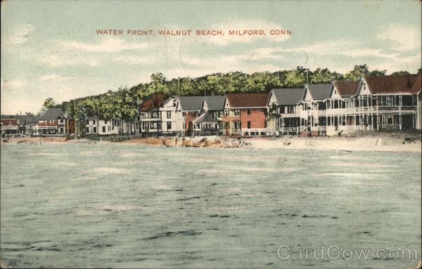 Water Front, Walnut Beach Milford, CT Postcard