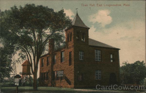 Royalty Free Image - Town Hall East Longmeadow, MA Postcard
