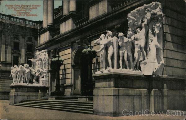 George Grey Barnard Statues Harrisburg, PA Postcard