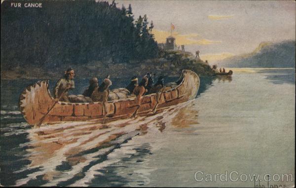 Fur Canoe Artist Signed Postcard