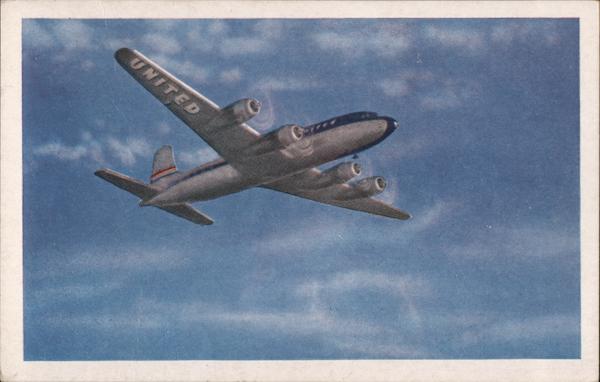 United Airlines DC-6 Mainliner 300 Aircraft Postcard