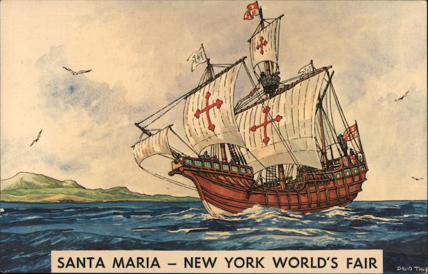 Santa Maria - New York World's Fair Postcard